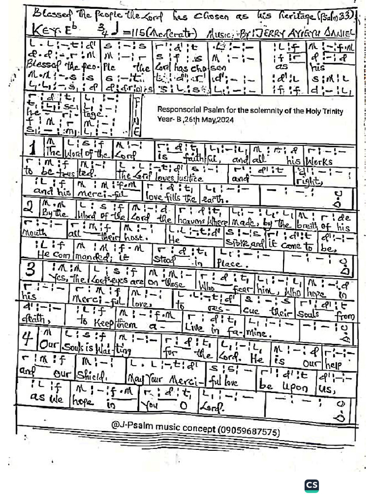Responsorial Psalm For The 19th Sunday in Ordinary Time Year-C by Jerry ...
