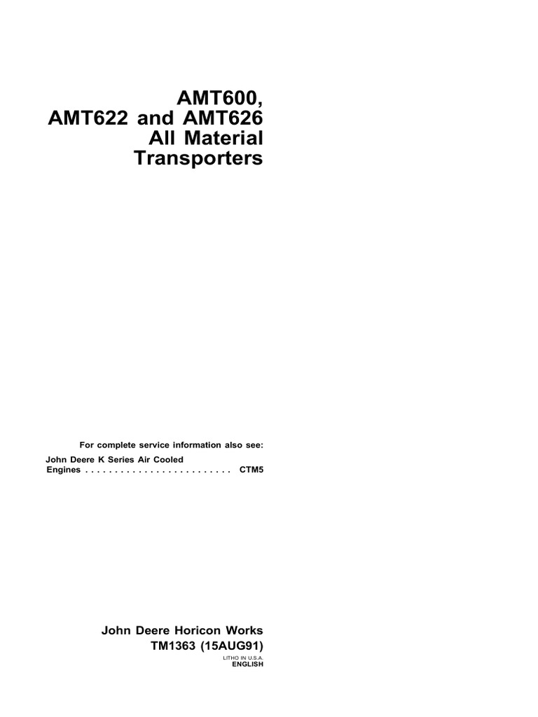 051 John Deere AMT600, AMT622, AMT626 All Material Transporters | PDF