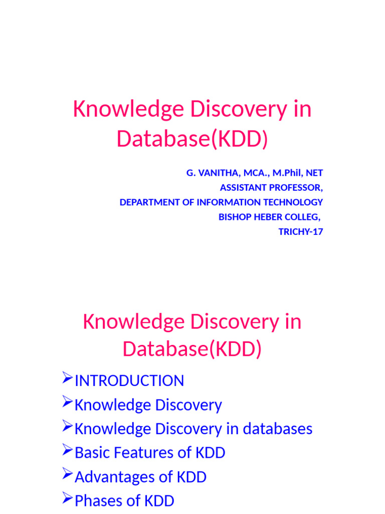 Overview of Knowledge Discovery in Databases | PDF | Data Mining ...