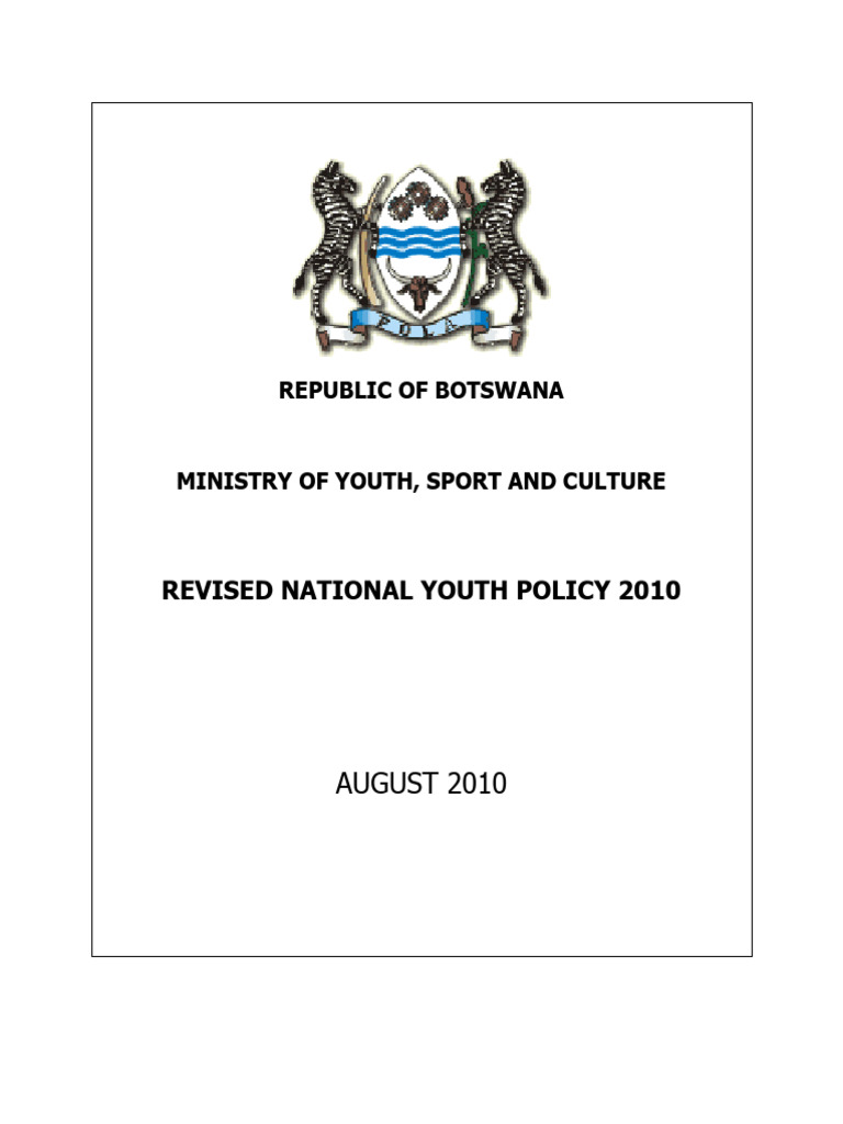 Revised Youth Policy for Botswana 2010 | PDF | Poverty | Poverty ...