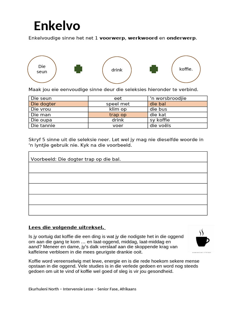 Les 6 - Enkelvoudige Sinne | PDF