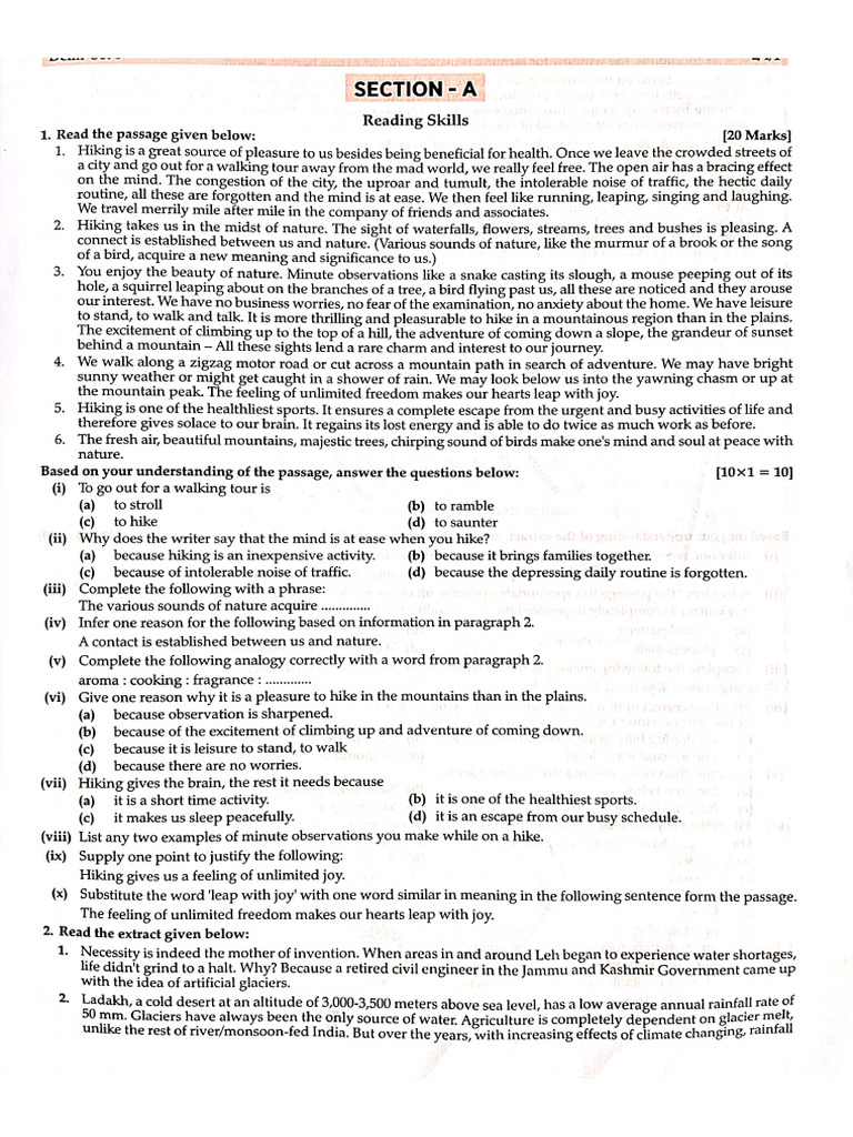 Class Viii Comprehensions | PDF