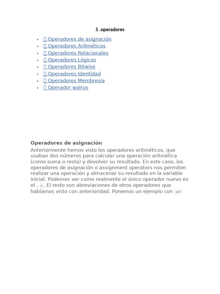 Manual Pyton | PDF | División (Matemáticas) | Python (lenguaje de programación)