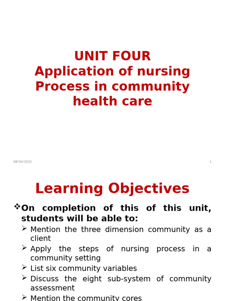 Nursing Process in Community Health Care | PDF | Demography | Nursing