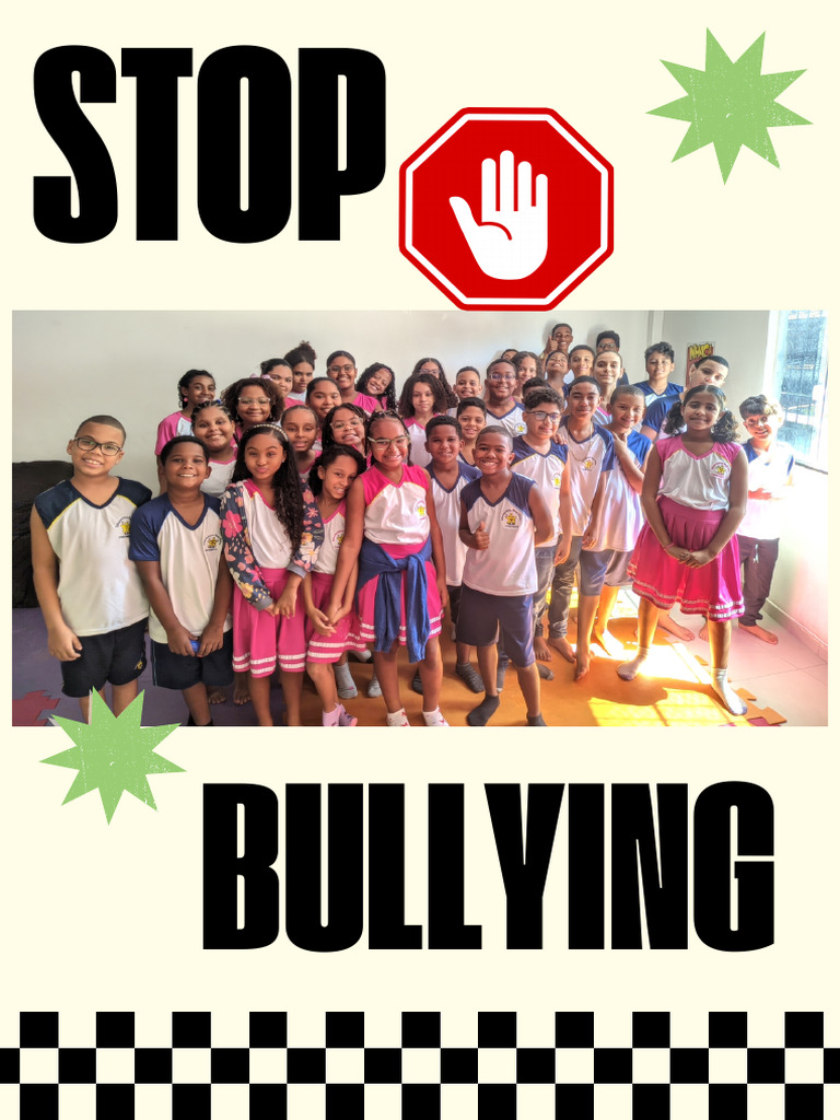 Orange and Pink Illustration Stop Bullying A4 Potrait - 20250804 ...