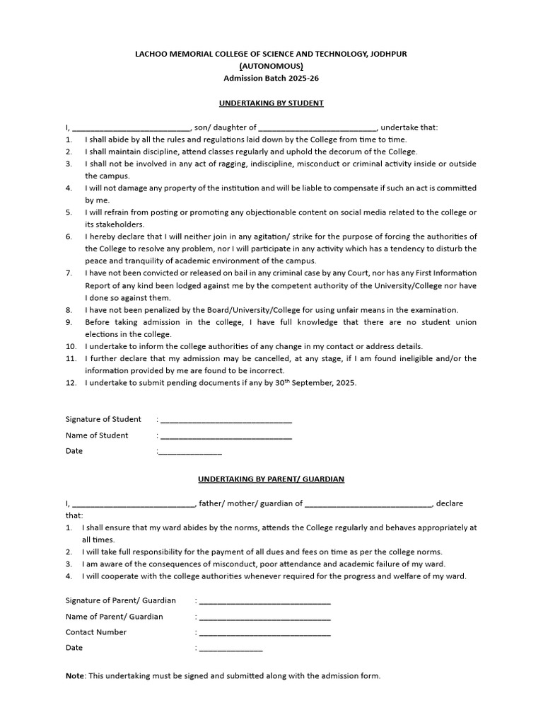 3 Undertaking Declaraion 2 | PDF | Justice | Crime & Violence