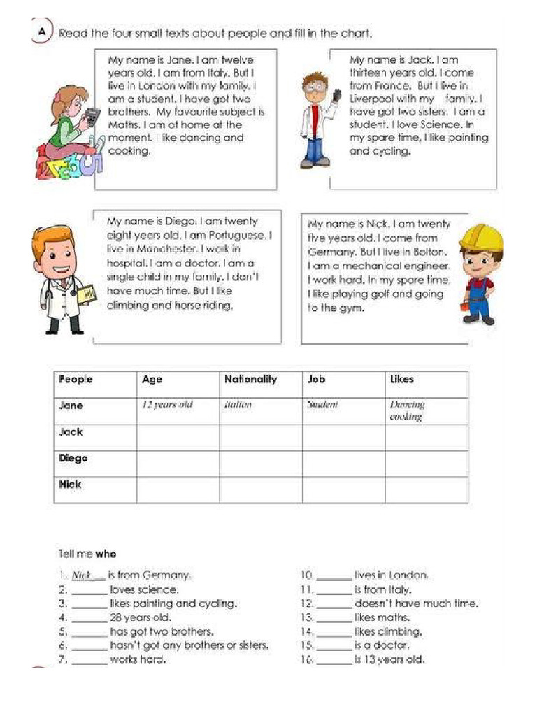 Present Simple 4 Texts | PDF