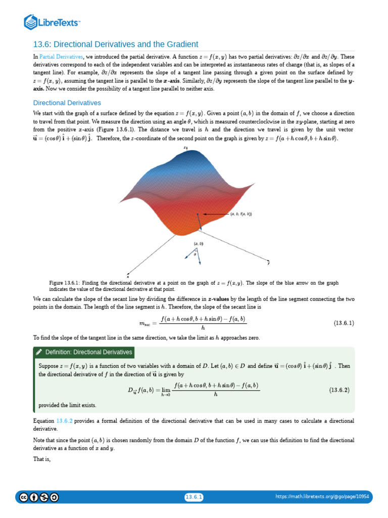 Directional Derivatives Explained | PDF | Gradient | Derivative