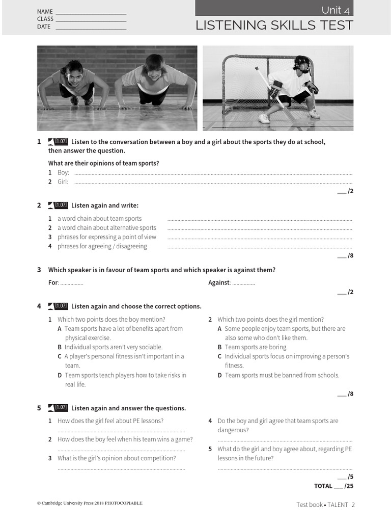 Talent Contest Listening Notes | PDF
