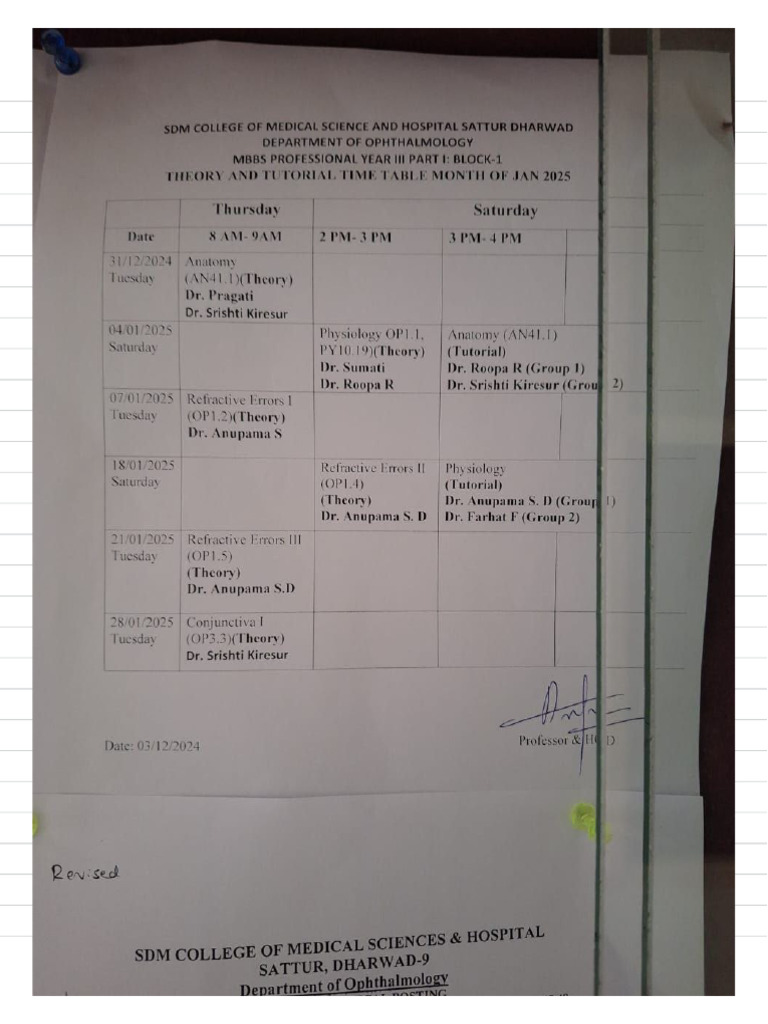 Time Table | PDF