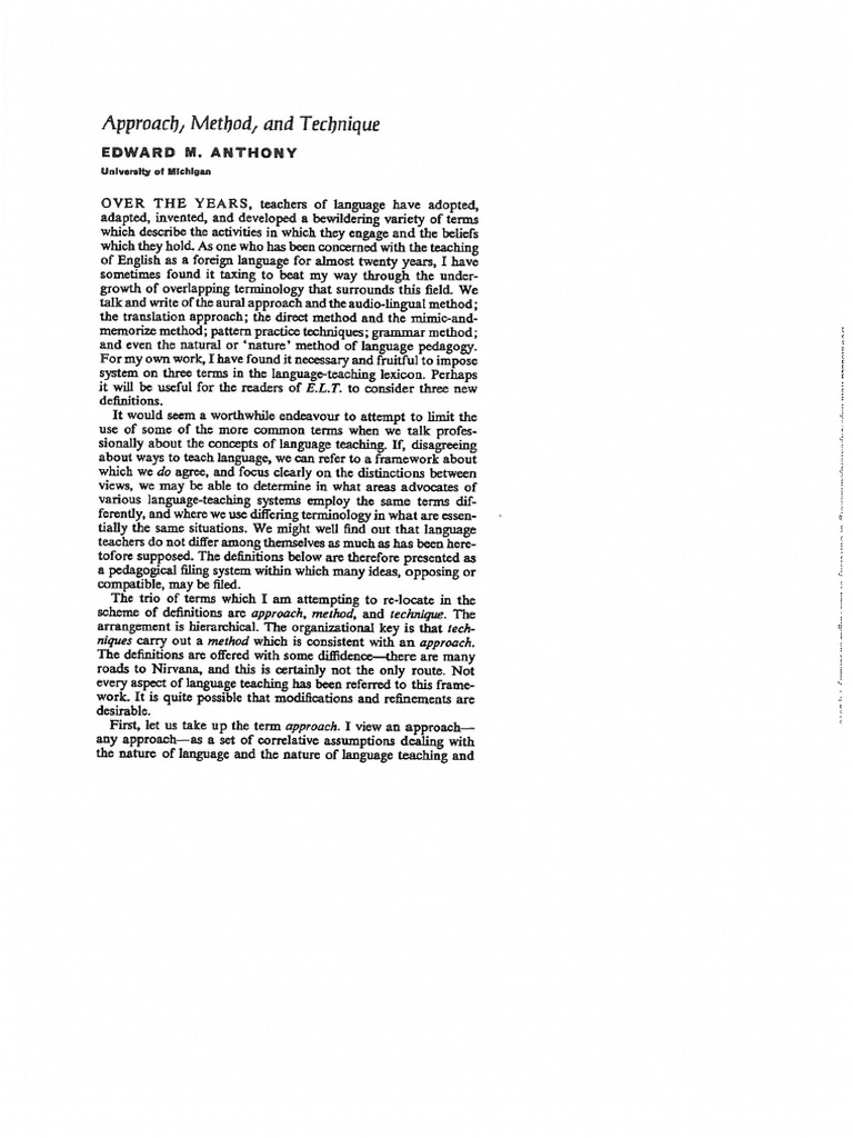 Approach Method Technique | PDF