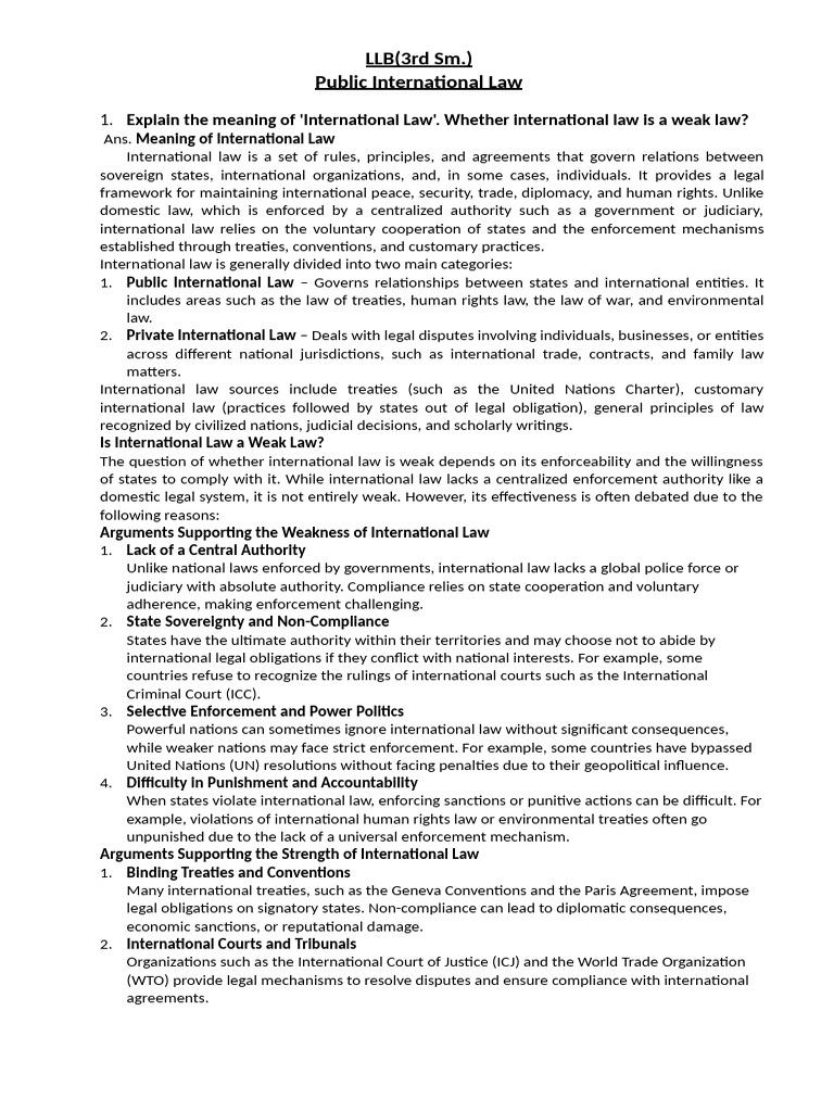 Public International Law Paper 2 | PDF | International Law | Extradition