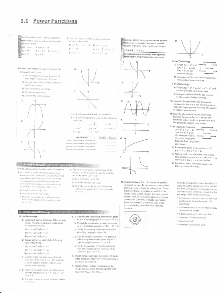 1.1B - Power - Functions - Homework | PDF