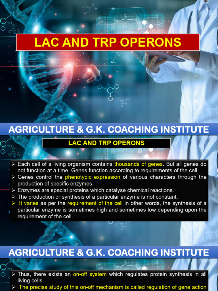 Lac vs Trp Operon Regulation Explained | PDF | Operon | Repressor