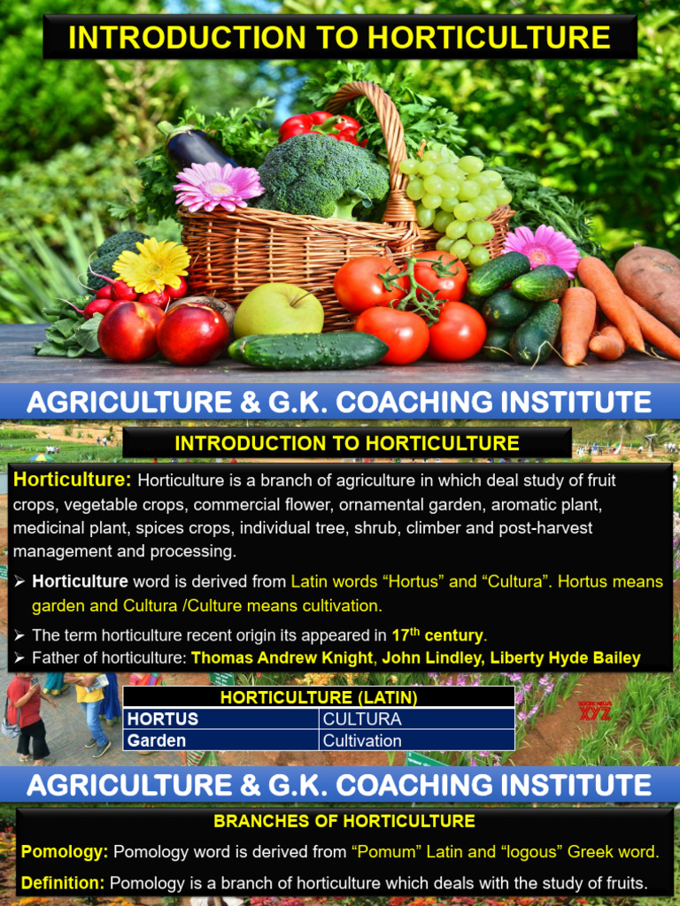 Introduction To Horticulture | PDF | Horticulture | Viticulture