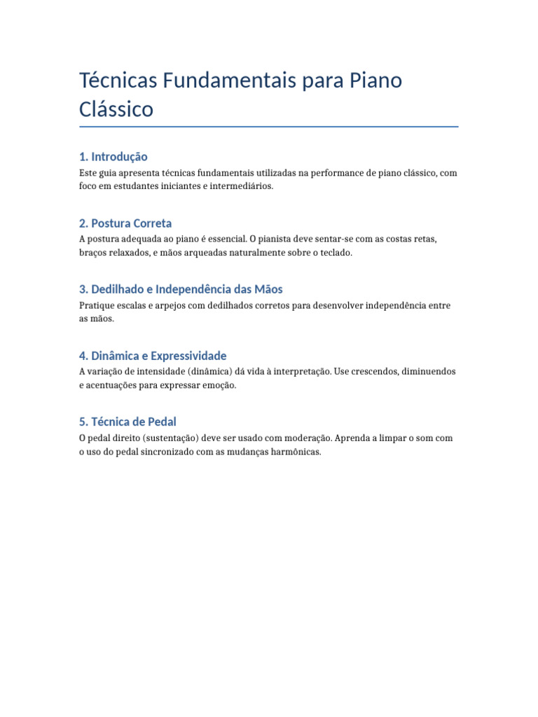 Tecnicas Piano Classico | PDF