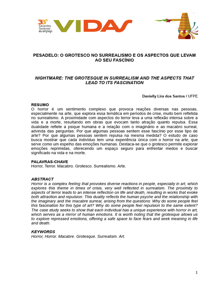 Grotesco e Fascínio no Surrealismo | PDF | Pensamento | Estética