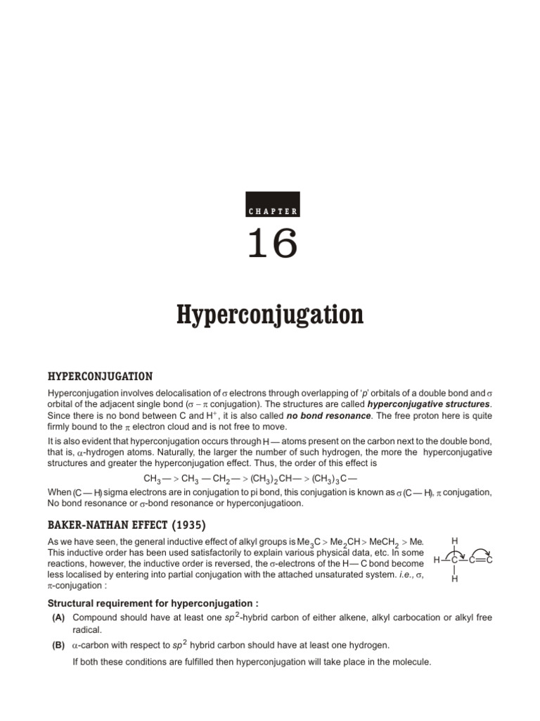 Hyperconjugation | PDF | Alkene | Chemical Bond