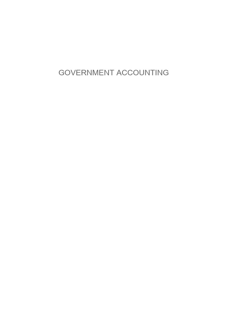 Government Accounting Chapters 1-8 Overview | PDF | Cost Of Living | Budget