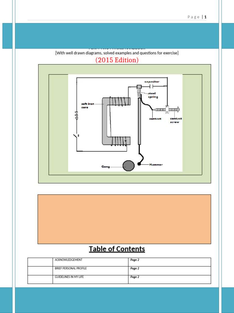 Form Two Physics Handbook 2015 | PDF | Magnetism | Magnet