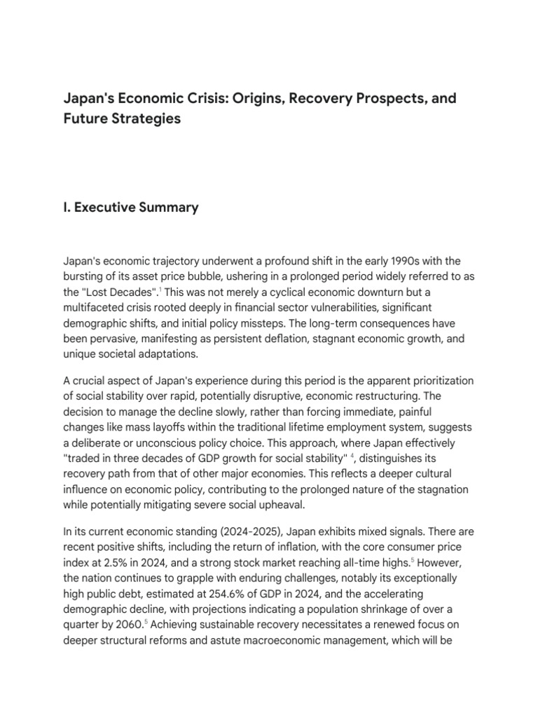 Japan's Economic Crisis Analysis | PDF | Economic Bubble | Bank Of Japan