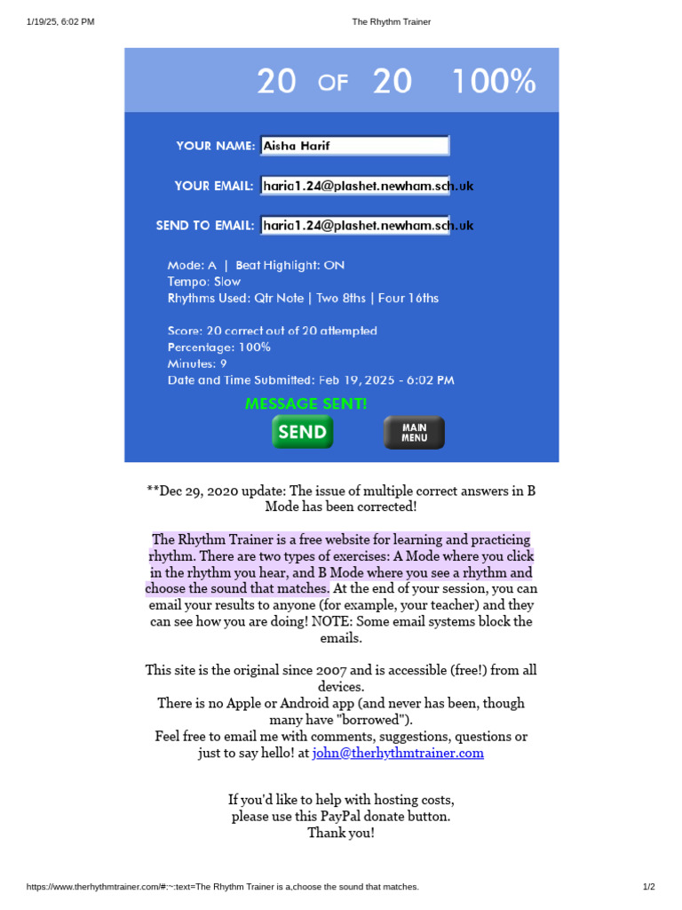 Update on The Rhythm Trainer Features | PDF