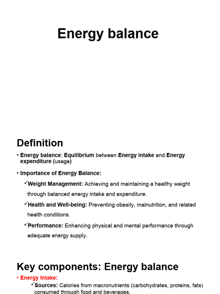 Understanding Energy Balance in Nutrition | PDF | Eating | Energy ...