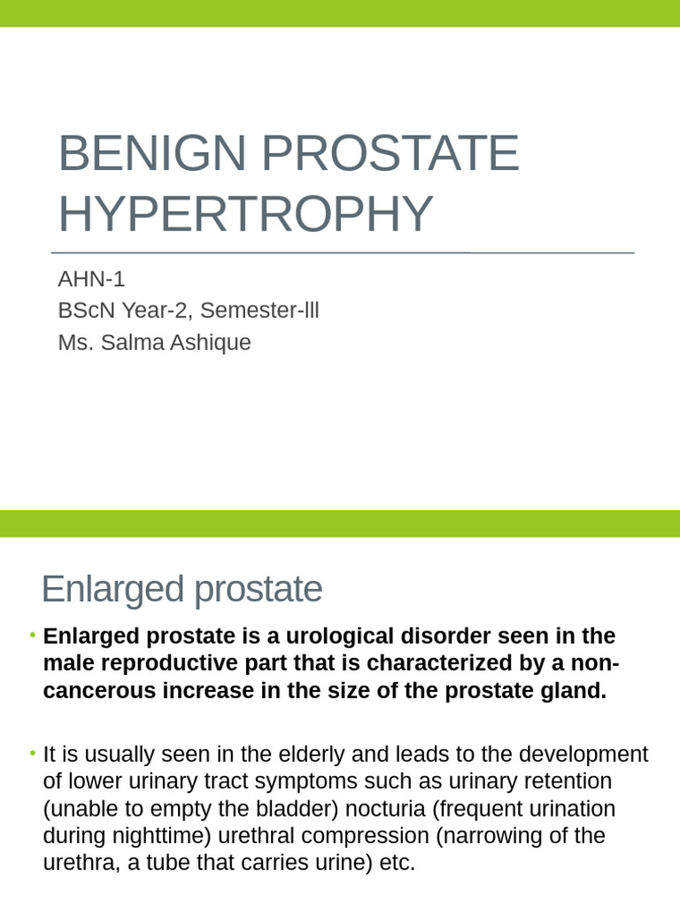 Benign Prostate Hypertrophy | PDF | Prostate | Urinary Tract Infection