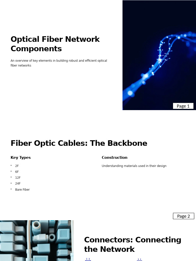 Key Components of Optical Fiber Networks | PDF | Optical Fiber | Fiber ...