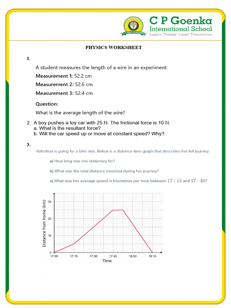 Physics Worksheet | PDF