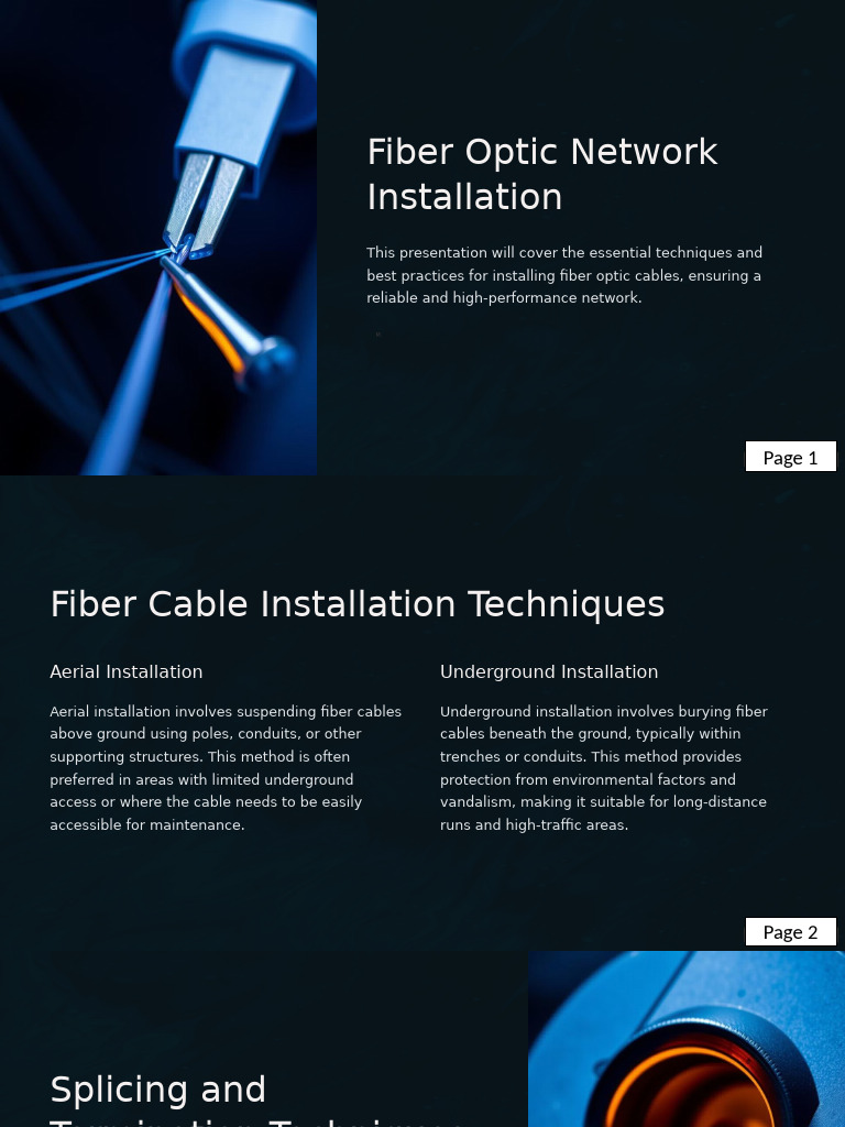 Fiber Optic Cable Installation Guide | PDF | Optical Fiber