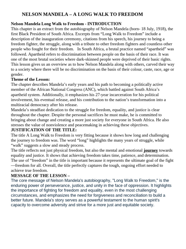Introduction to Nelson Mandela's Journey | PDF | Nelson Mandela | Apartheid