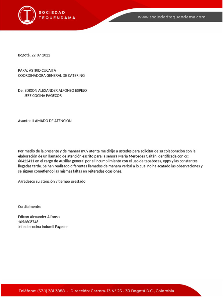 Llamados de Atencion | PDF