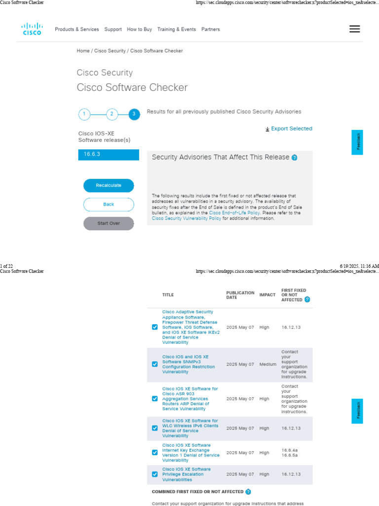 Cisco IOS Software Vulnerability Checker | PDF | Denial Of Service ...