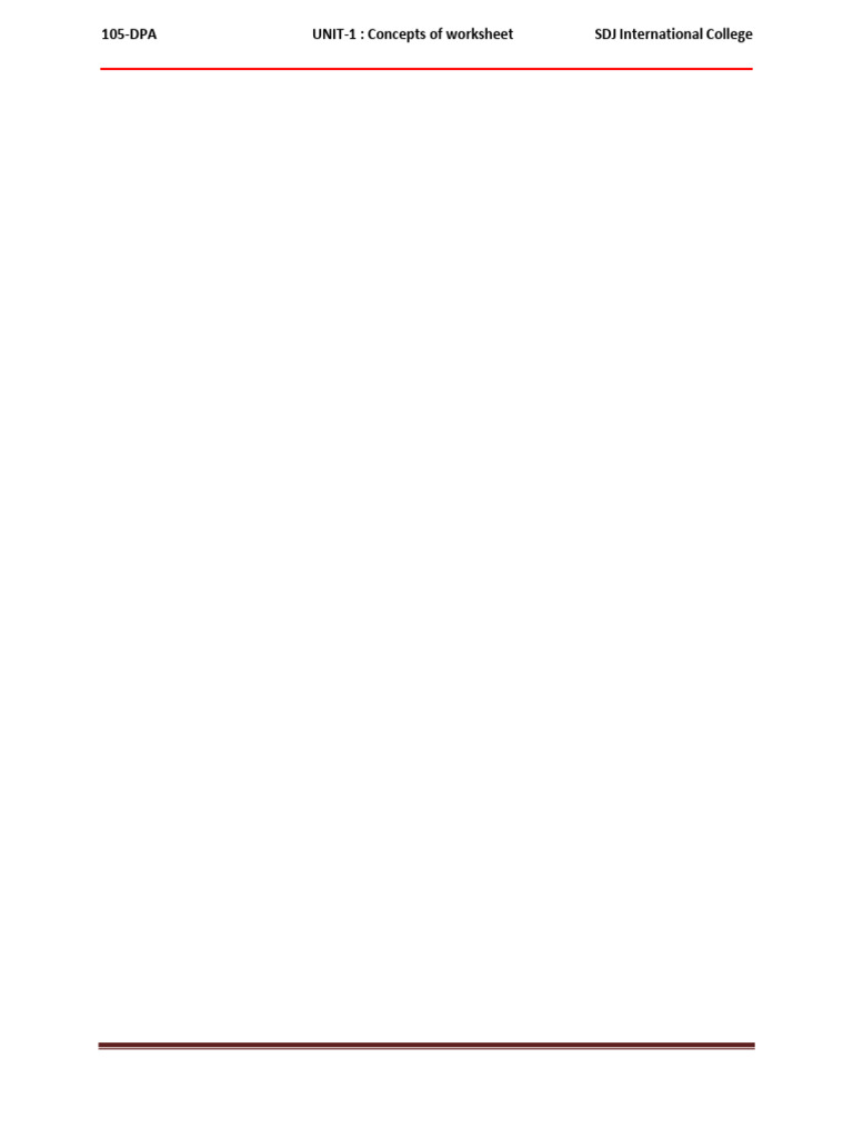 Unit-1 Concepts of Worksheet | PDF | Comma Separated Values | Spreadsheet