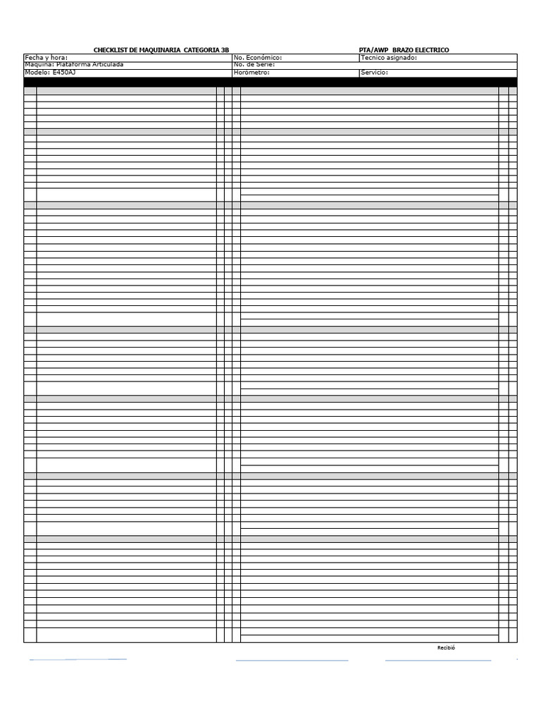 Checklist de Plataforma JLG | PDF