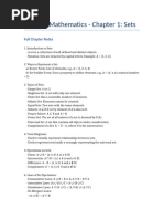 Class 11 Sets Formula Sheet | PDF