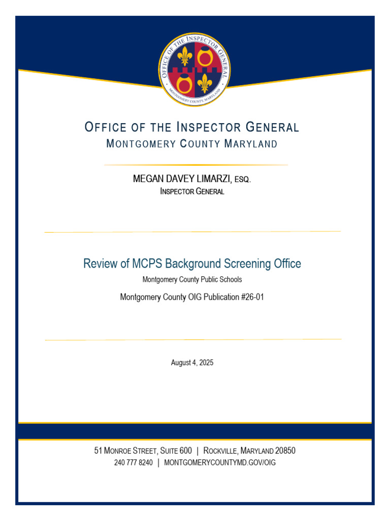 Montgomery County Public Schools, Maryland Screening of Employees | PDF ...
