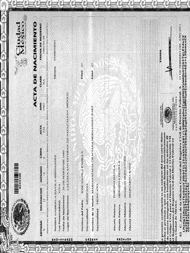 Acta de Nacimiento | PDF