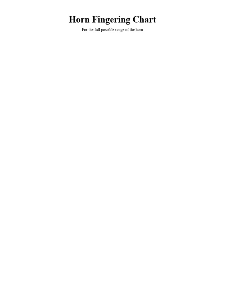 Horn Fingering Chart | PDF