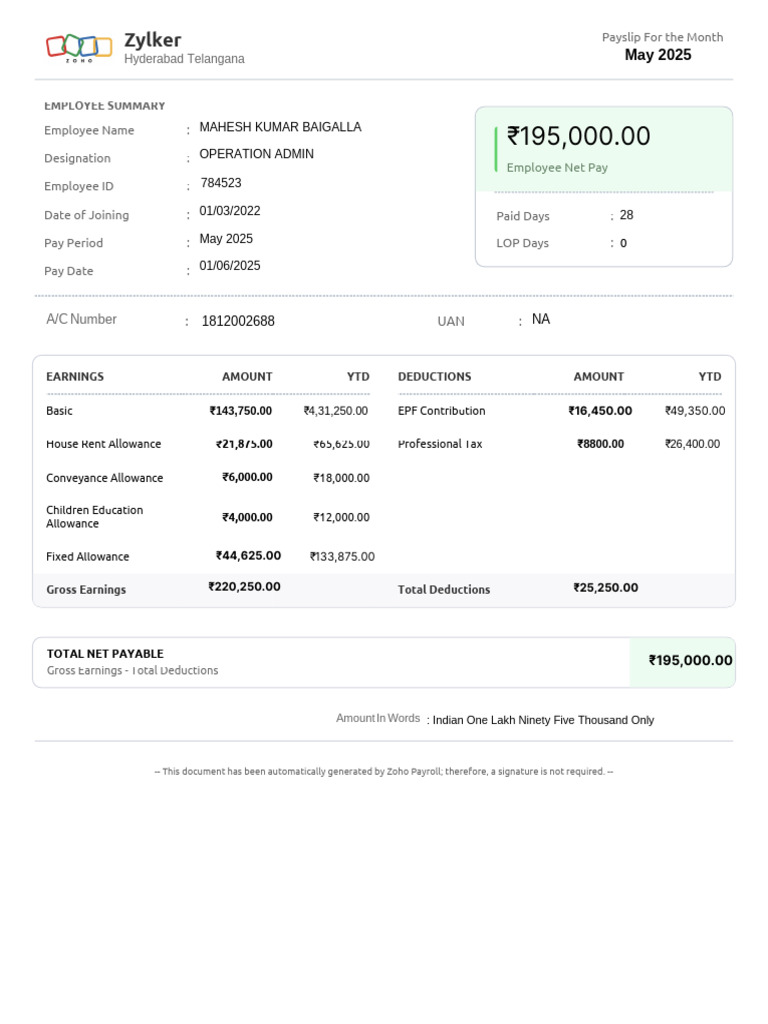 May Payslip | PDF