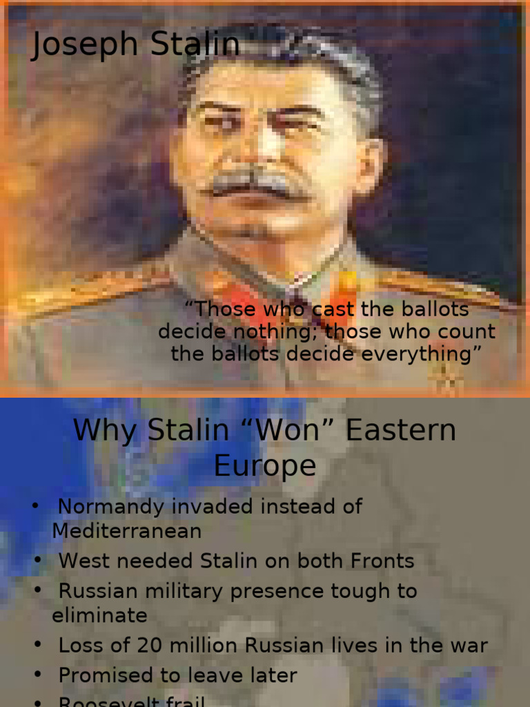 Joseph Stalin Quote and Why E. Europe | PDF