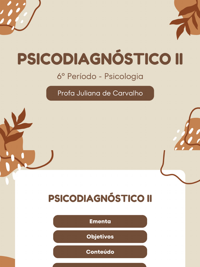 Psicodiagnóstico II Aula1 | PDF