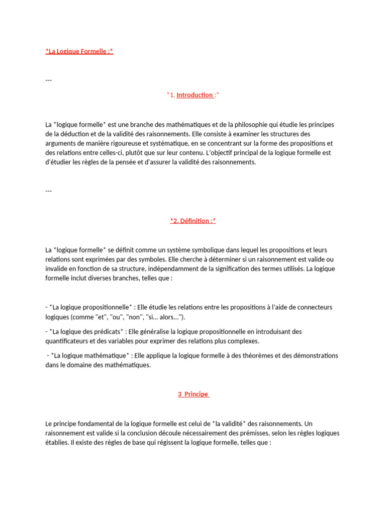 La Logique Formelle : Principes et Limites | PDF | Logique mathématique ...