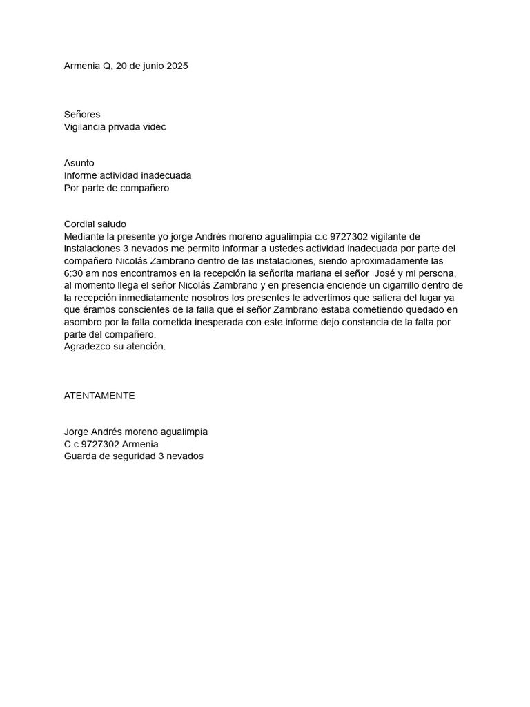 Informe Nicolás | PDF