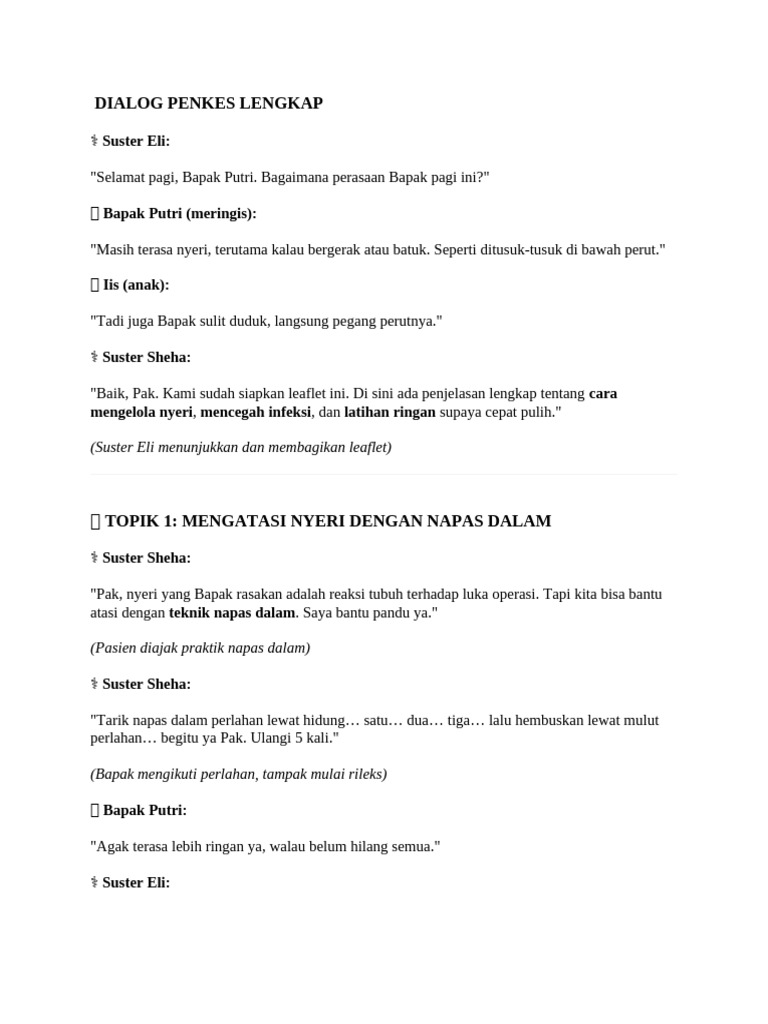 Dialog Role Play BPH | PDF