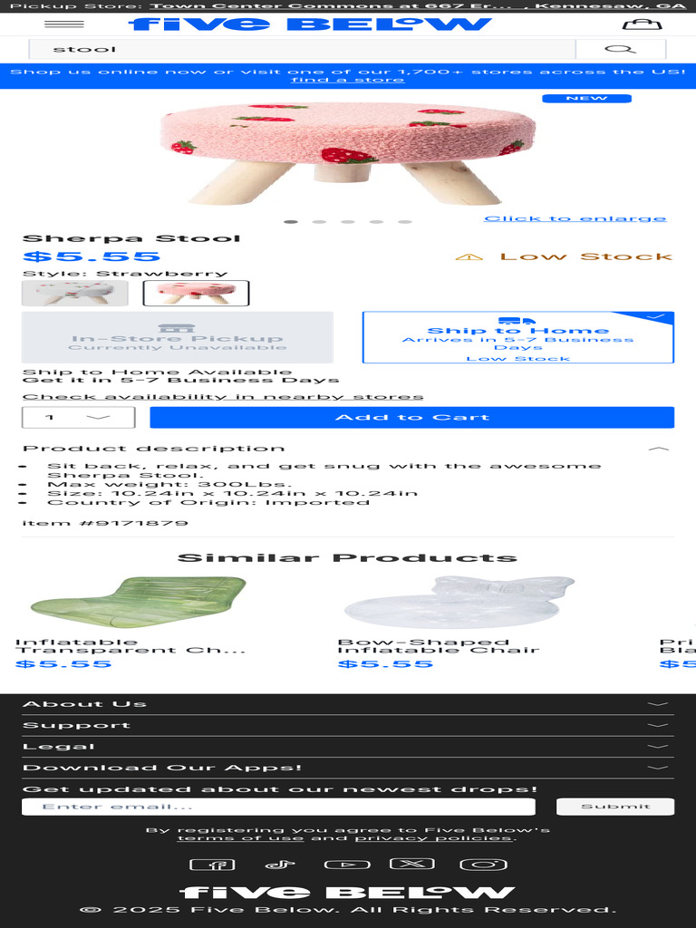 Sherpa Stool Five Below | PDF