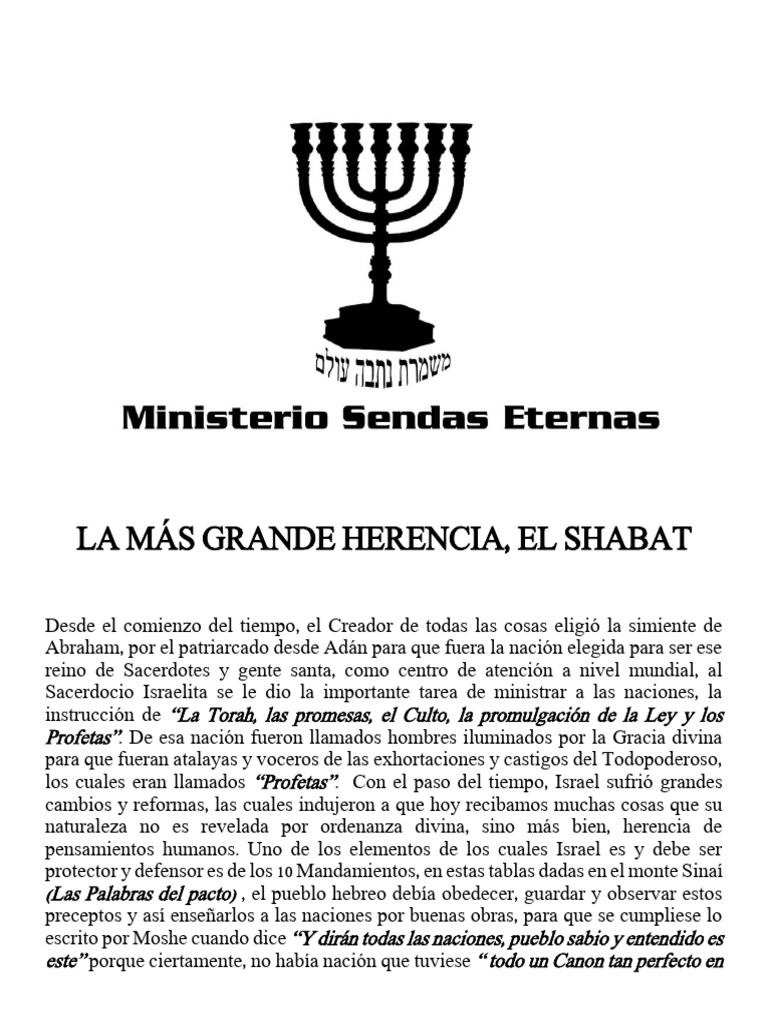 La Importancia del Shabat en Israel | PDF | Shabat | Calendario