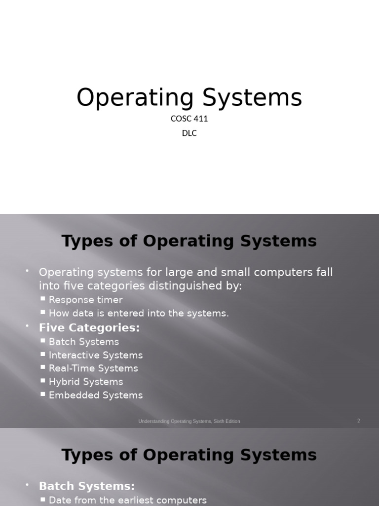 Operating Systems Types | PDF | Operating System | Real Time Computing