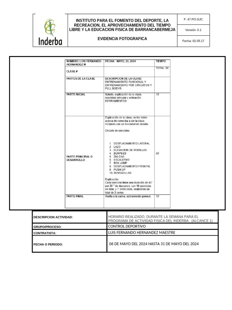 47. Formato Evidencia Fotografica Luis Ok | PDF | Aprendizaje | Cognición